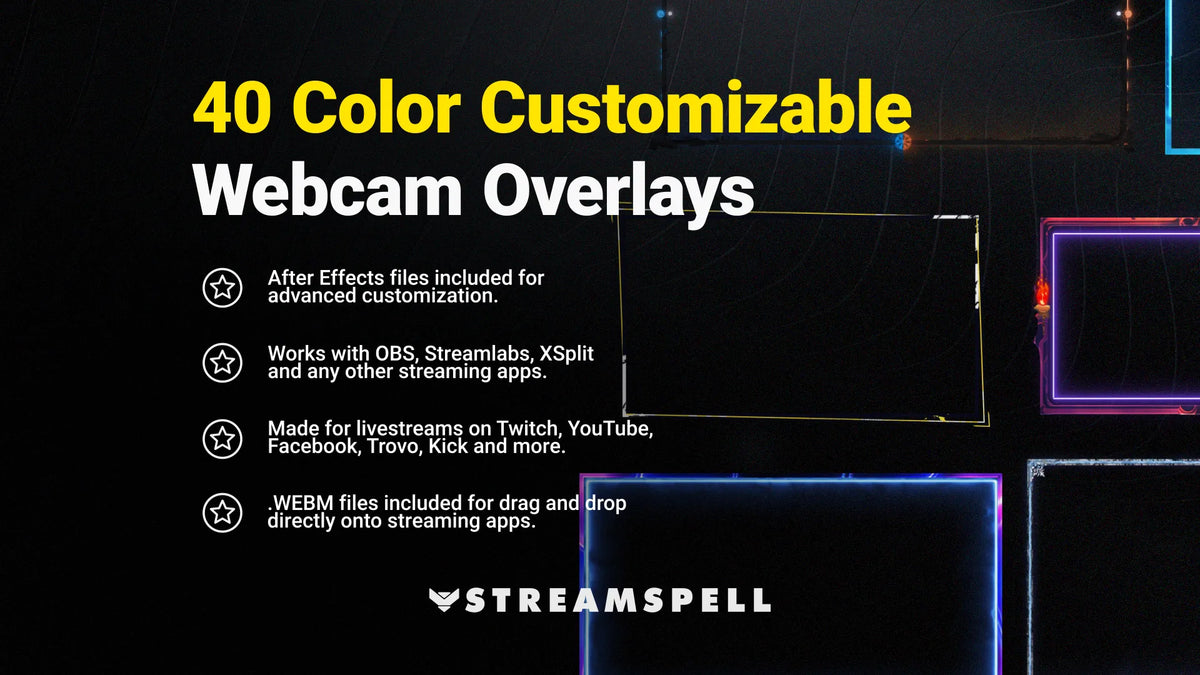 40 Animated Webcam Overlays for OBS & Twitch | StreamSpell