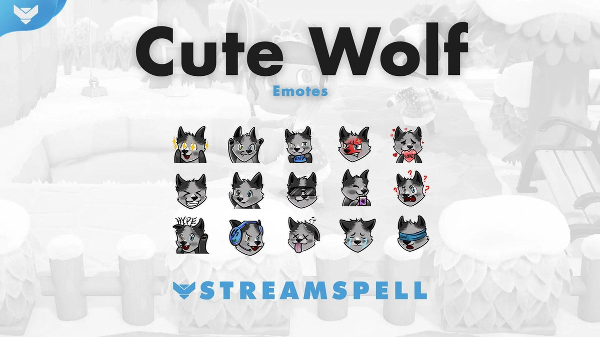 Cute Wolf Emotes & Badges | StreamSpell